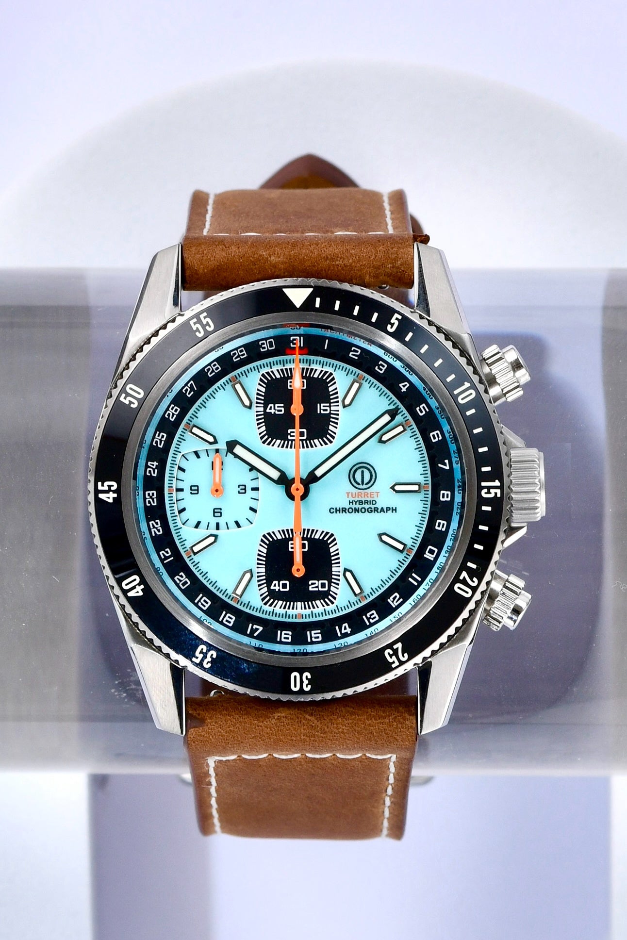 TURRET MARINE CHRONOGRAPH V2 ICE BLUE MODEL TRC-22L (LEATHER/RUBBER ST ...