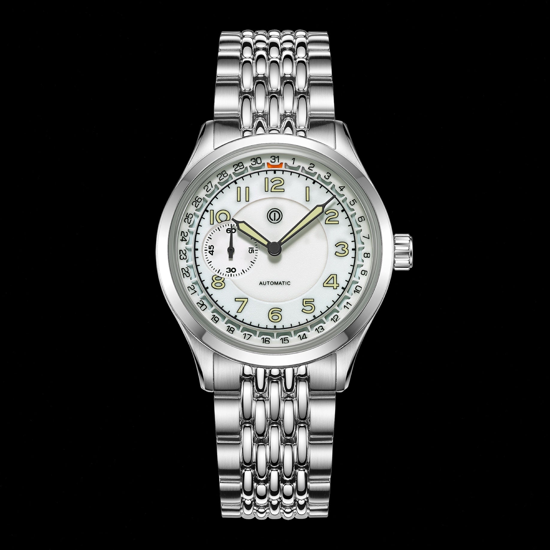 HERITAGE 38 MINT WHITE FULL LUME MODEL: HT-04 – MMI WATCHES