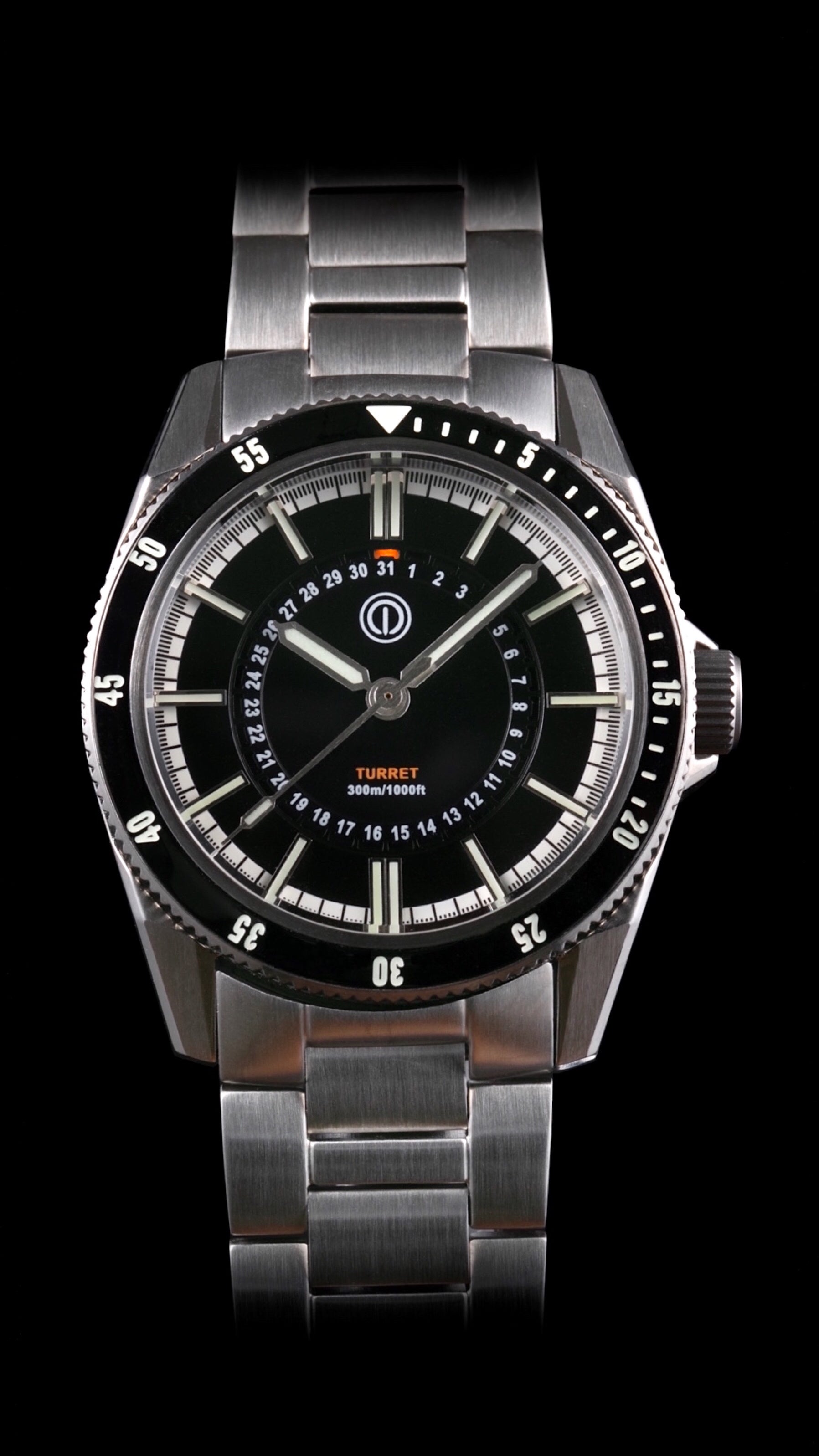 Turret 300M V2- STEEL BLACK Model: TRD-01 (NH35) – MMI WATCHES